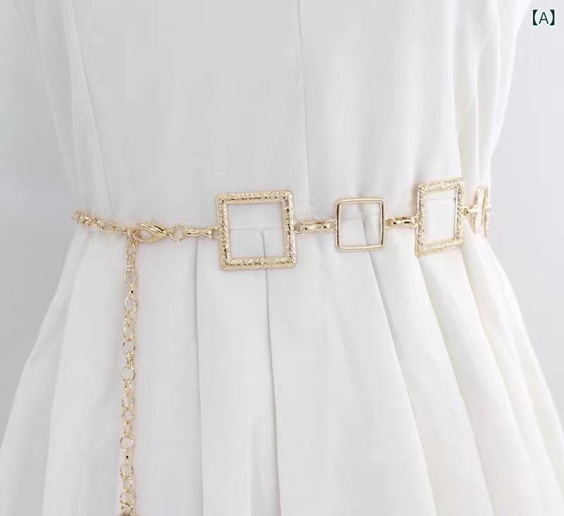 ・カテゴリ: ウエストチェーン・性別: ユニセックス・対象年齢: 大人・素材: 金属・デザイン: 彫刻・カラー展開: ゴールド、シルバー・スタイル: 幅広いスタイル・ベルトデザイン: シングル・長さ: 60cm以下・サイズ: 115cm・適...