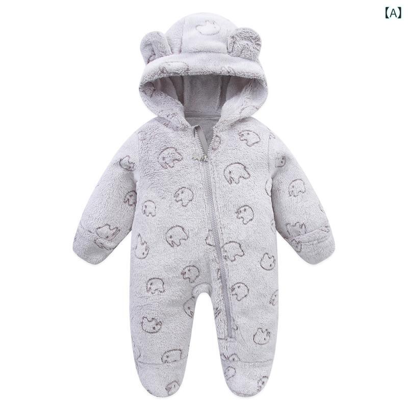 ・カテゴリ: カバーオール、ロンパース・主な素材: 綿90%（フランネル）・対象年齢: 新生児（0〜1歳、身長80cm以下）・性別: 男女兼用・袖丈: 長袖・フード: あり（取り外し不可）・厚さ: 厚手・開閉方式: ジップアップ・カラー展開...