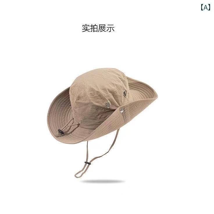 ・カテゴリ: フィッシャーマンハット・スタイル: 個性的、ニューチャイニーズ、ボーイフレンド風、SNSトレンド、風、クール、甘辛ミックス・主な素材: ポリエステル・帽子のトップ: フラットトップ・帽子のつば: ワイドブリム・機能: UVカッ...