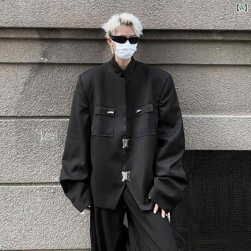 2個セット・カテゴリ: カジュアルスーツ・フィット: ルーズフィット・ネックライン: スタンドカラー・スタイル: ストリートカジュアル・柄: 無地・主な素材: ポリエステル・着用シーン: カジュアル・着丈: レギュラー・袖丈: 長袖・ポケッ...