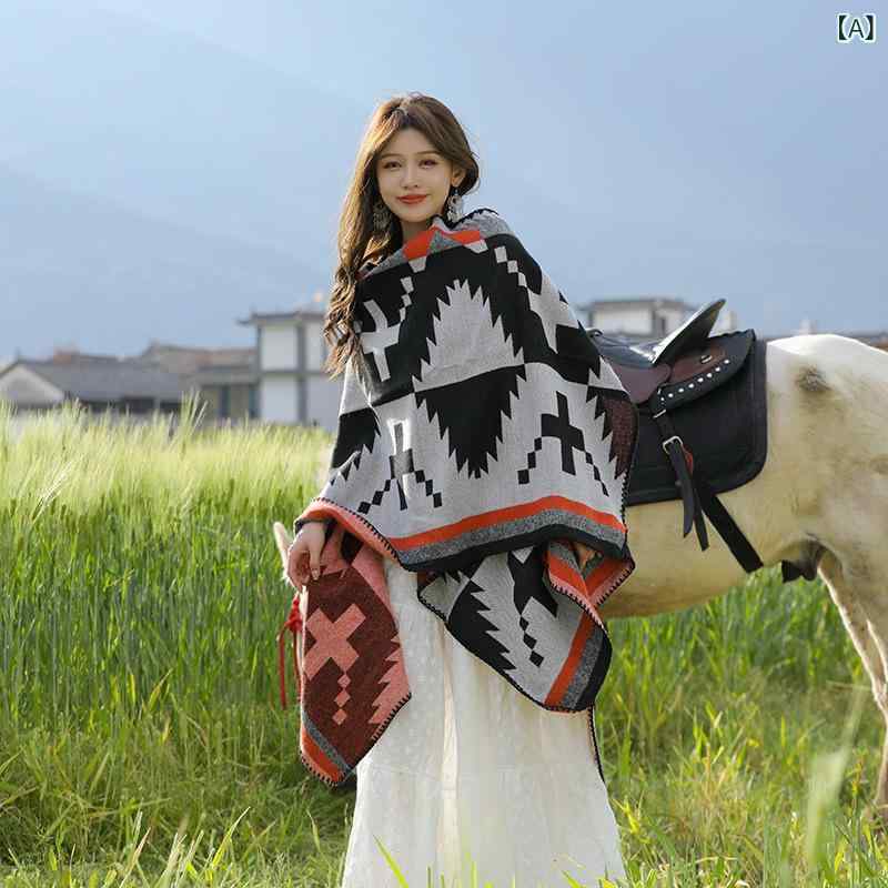 ・織り方: 経編み・機能: 保温・スタイル: ショール・カラー: ブラック、オレンジ、レッドイエロー、ダークグレー、ブラックホワイト・主な素材含有率: 96%以上・デザインテイスト: ボヘミアン、民族風、文芸レトロ