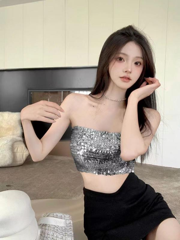 ・スタイル: セクシー、エレガント・主な素材: ポリエステル・デザイン: プルオーバー・シルエット: スリム・丈: ウルトラショート・装飾: スパンコール・ストラップ: ストラップレス・伸縮性: 若干・対象: 女性・対象年齢: 大人・カラー...