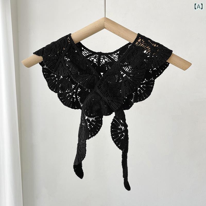 ・カテゴリ: ミニショール・性別: 女性・主な素材: 綿、ポリエステル混紡・カラー展開: ブラック、カーキ、ベージュ・スタイル: 日韓風、フェミニン・丈: 32cm・幅: 20cm・織り方: 平織り・柄: 無地・用途: 装飾・加工: ジャカ...