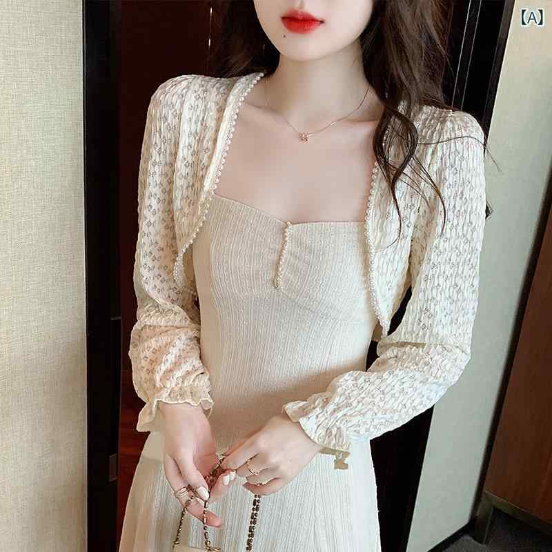 ・カテゴリ: カーディガン・スタイル: 通勤、上品・主な素材: ポリエステル・生地: シフォン・柄: 無地・加工: パッチワーク・フィット: ルーズ・ネックライン: Vネック・袖丈: 長袖・カラー展開: ホワイト、アプリコット・サイズ展開:...