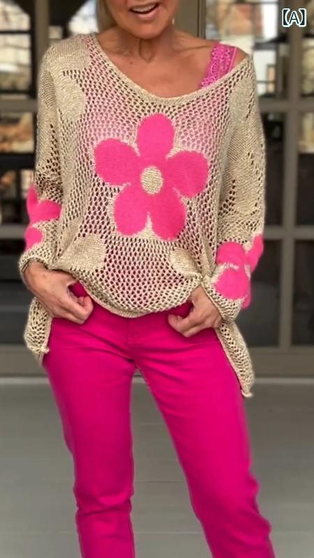 ・カテゴリ: セーター・スタイル: きれいめカジュアル・主な素材: ポリエステル、スパンデックス（30～50%）・デザイン: プルオーバー・フィット: レギュラー・袖タイプ: レギュラー袖・ネックライン: Vネック・袖丈: 9分丈・カラー展...