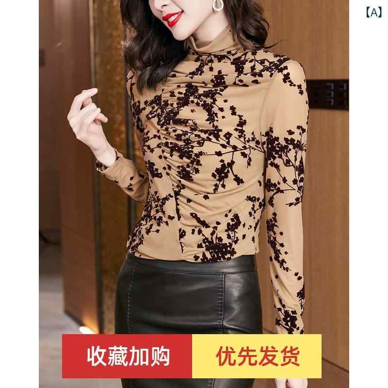 ・カテゴリ: Tシャツ・スタイル: きれいめ通勤、エレガント・デザイン: プルオーバー・主な素材: ポリエステル・主な素材含有率: 30%以下・素材: ナイロン・ネックライン: ハイネック・袖丈: 長袖・袖タイプ: レギュラー・柄: 花柄・...