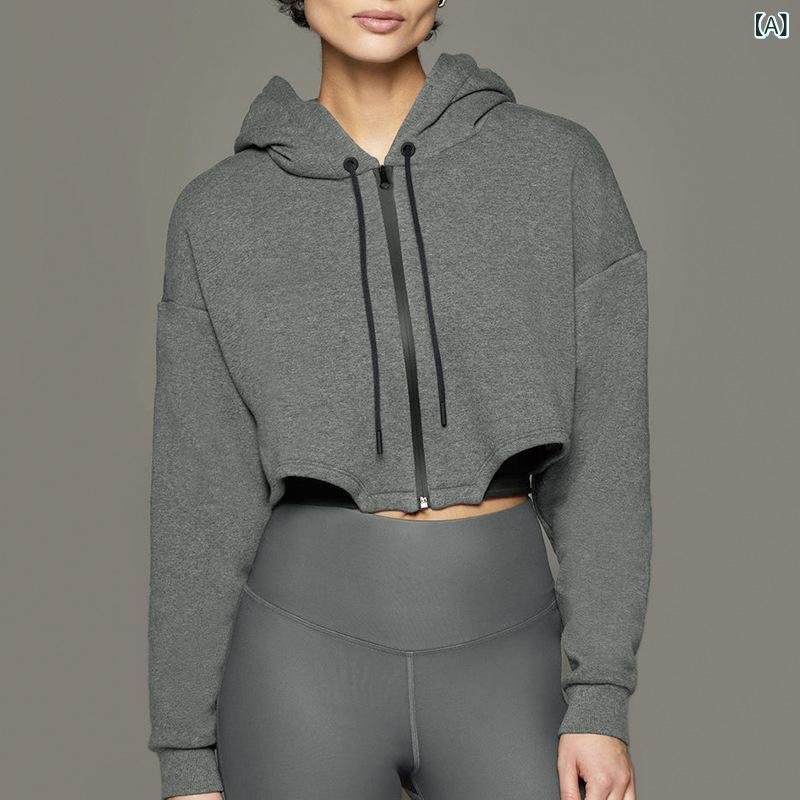 ・カテゴリ: スウェット、フリース・デザイン: カーディガン・スタイル: ストリート、トレンド、快適カジュアル・性別: 女性・主な素材: 綿、ポリエステル・ネックライン: フード付き・袖丈: 長袖・袖タイプ: 通常袖・着丈: ショート丈（4...