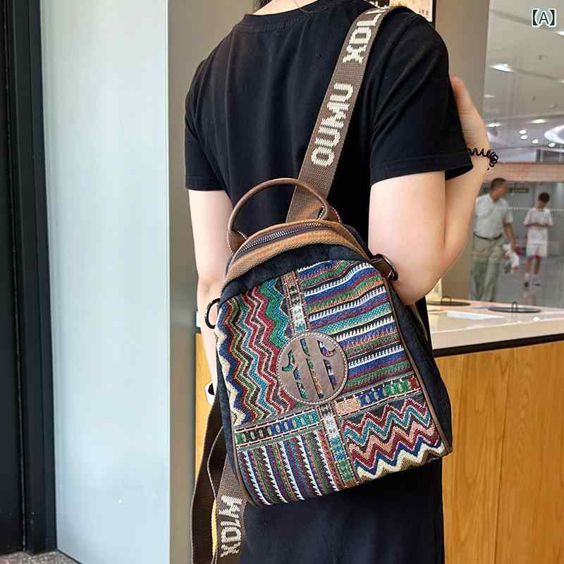・カラー: 帆布・スタイル: 文芸中華風・主な素材: 帆布・デザイン要素: 刺繍、ステッチ、配色切り替え・裏地素材: ポリエステル・開閉方法: ファスナー・内部構造: ファスナーポケット、携帯ポケット、仕切りファスナーポケット・硬さ: 中・...