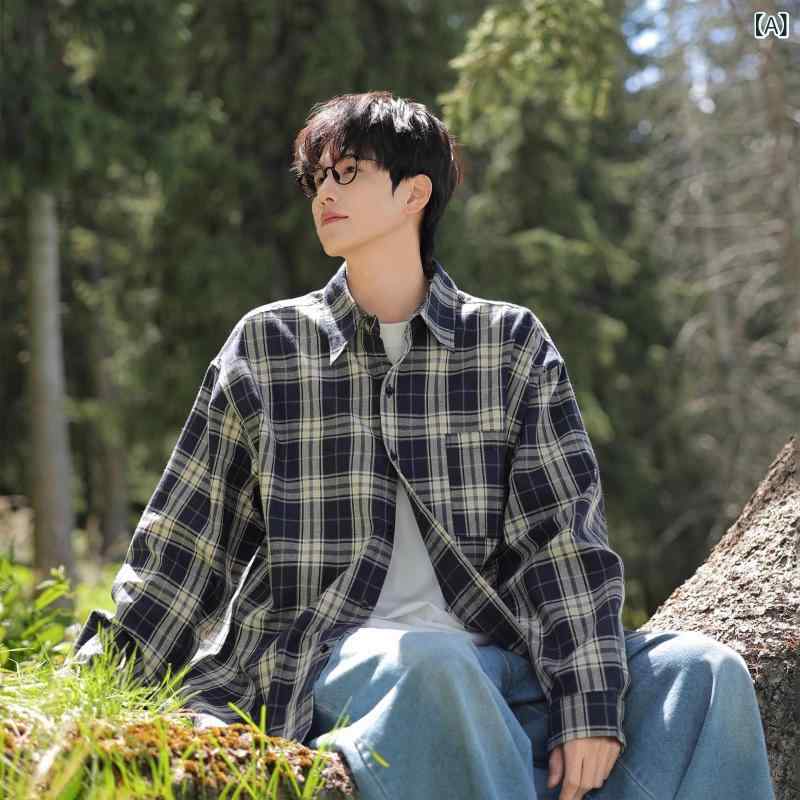 ・カテゴリ: シャツ・スタイル: 国潮・主な素材: ポリエステル96%以上・ネックライン: スクエアネック・袖丈: 長袖・柄: チェック・厚さ: 普通・フィット: ルーズフィット・: カラーブロック・機能: 洗濯機洗い可・加工: 起毛・対象...