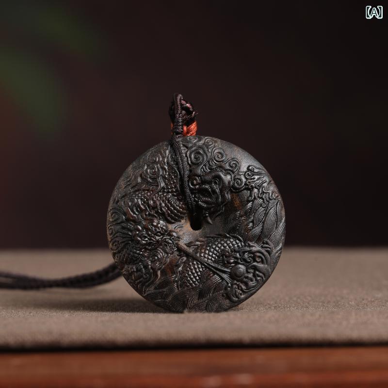 ・スタイル: 中国風・スタイル分類: 文芸レトロ・主な素材: 金属・クラフト: 木工プロセス・デザイン: 記念モデル・モチーフ: 吉祥パターン・流行要素: 民族調、国風・カラー: 55龍戯珠平安扣