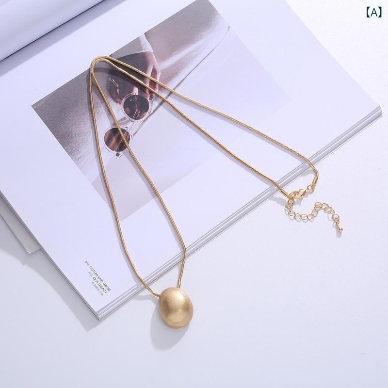 ・カテゴリ: ネックレス・スタイル: シンプル、ファッション通勤・対象: レディース・主な素材: 合金・加工: メッキ・: 幾何学、円形・チェーンタイプ: 通常・長さ: 51cm～60cm・カラー: ゴールド