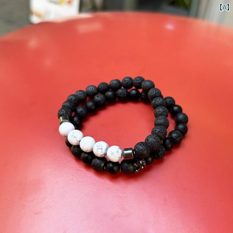 ・カテゴリ: ブレスレット・主な素材: 混合素材・製造方法: ハンドメイド・カラー: ブラック・重さ: 約17g・スタイル: メンズスタイル、通勤スタイル・テイスト: 欧米・モチーフ: 星座、人形、クラウン、ハート、フルーツ、花、リボン、昆...