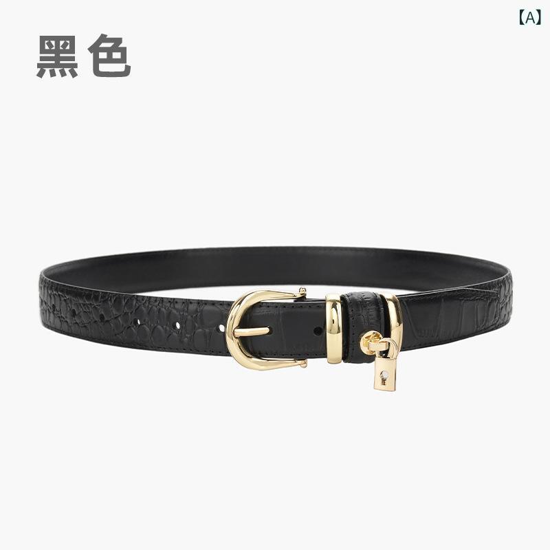 ・素材: 本革・革の種類: 二層牛革・バックル素材: 合金・留め具の種類: ピンバックル・流行要素: リング、幾何学・カラー展開: ブラック、グラスグリーン、コーヒー、ブラウン・幅: 約2-4cm・長さ: 105cm・スタイル: ビジネス、...