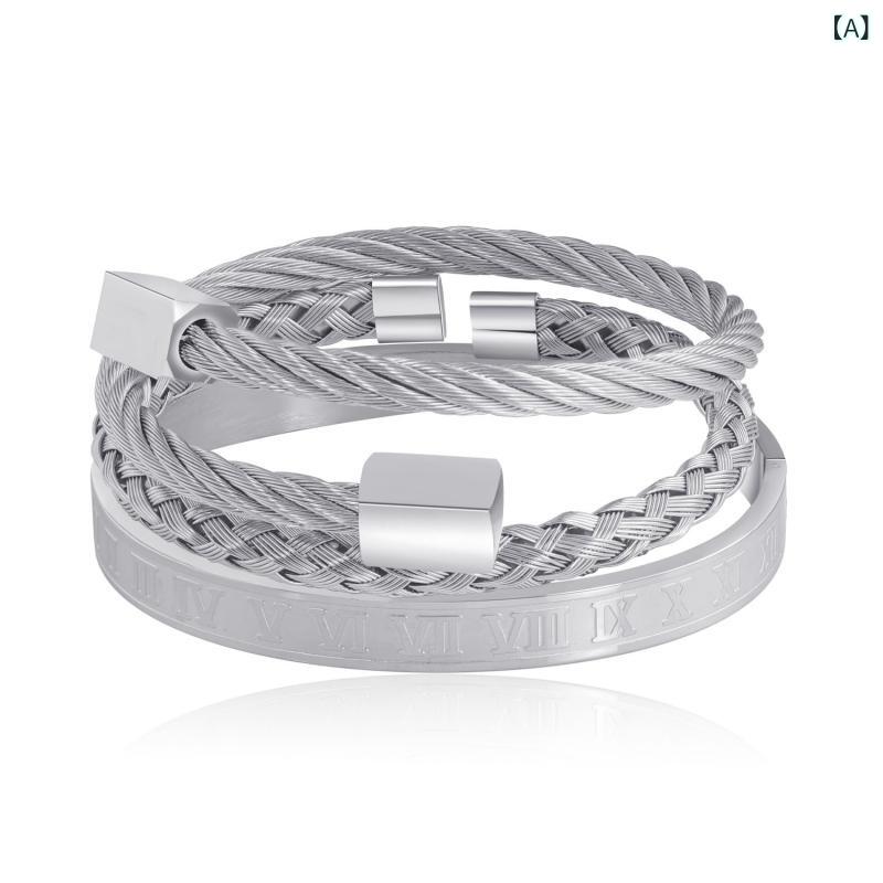 ・素材: 金属・対象: 男女兼用・形状: 幾何学模様・ギフトシーン: 旅行記念・カラー展開: シルバー、ブラック、ゴールド・スタイル: オフィスレディ、通勤・カテゴリ: ブレスレット