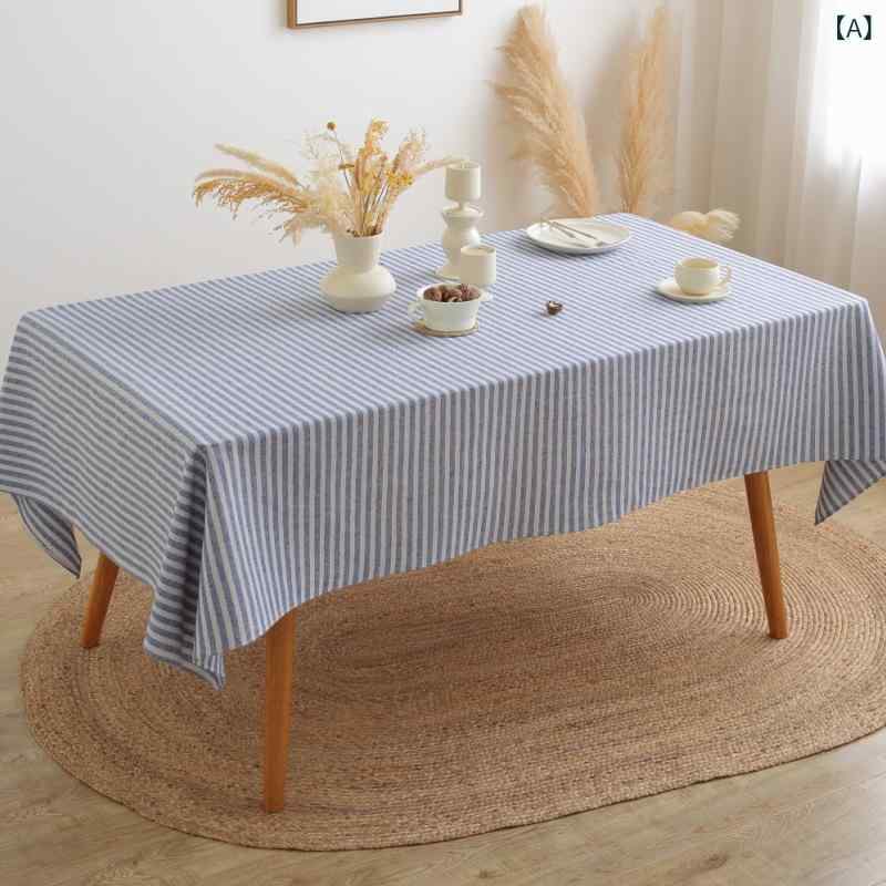 ・カテゴリ: テーブルクロス ・スタイル: 和風 ・主な素材: 綿55%、その他繊維45% ・柄: ストライプ ・形状: 長方形 ・機能: 滑り止め、防塵、装飾 ・カラー展開: ブルー系ストライプ、ベージュ系ストライプ、グレー系ストライプ ...