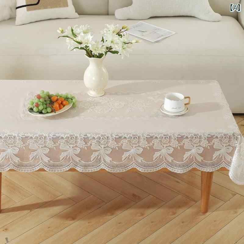 ・カテゴリ: テーブルクロス・スタイル: 北欧風・素材: 珠光レースPVC・柄: 植物花柄・形状: 長方形・カラー: オフホワイト・サイズ展開: 90cm×140cm, 90cm×150cm, 100cm×150cm, 137cm×137c...