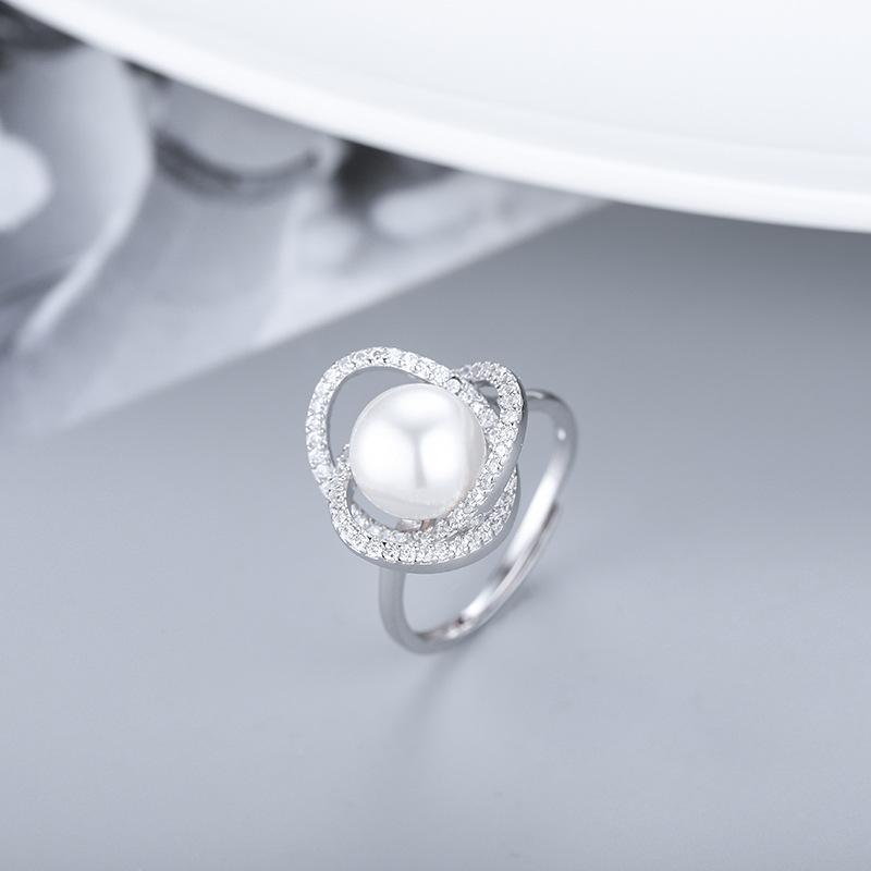 ・カテゴリ: リング、指輪・素材: S925純銀・: 花柄・加工: メッキ加工・対象: レディース・貴金属重量: 空枠約3g・カラー展開: プラチナカラー空枠リング、プラチナカラー完成品リング