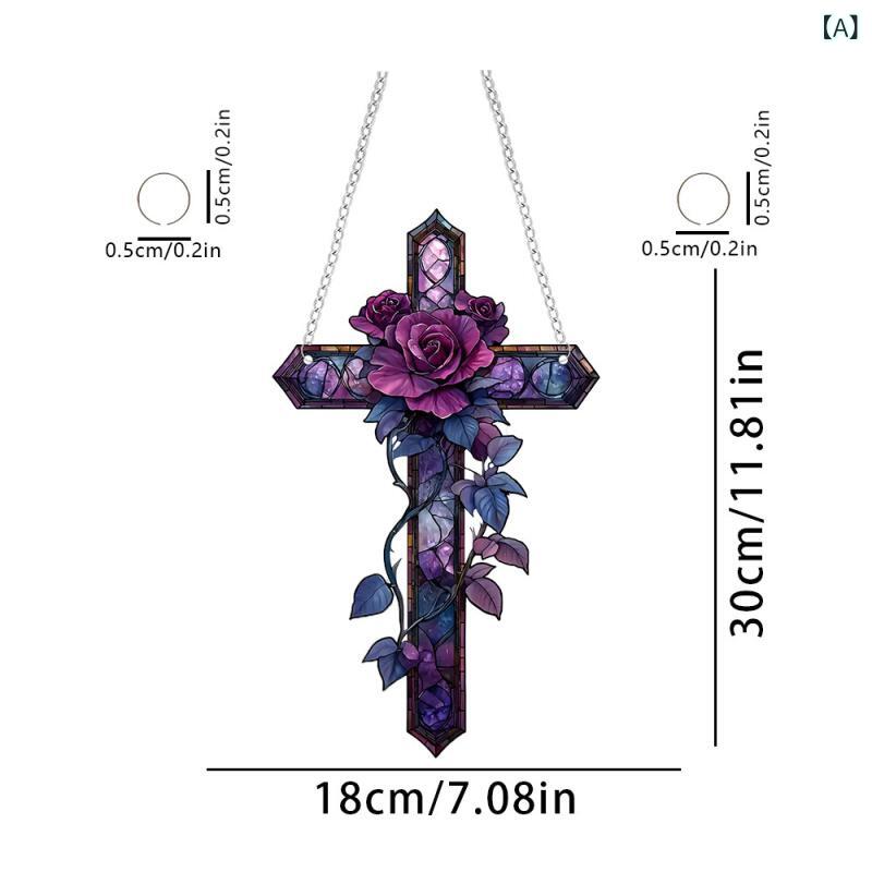 ・カテゴリ: 車載ハンギングデコレーション・主な素材: アクリル・サイズ: 18×30cm・スタイル: レトロ、文芸レトロ・デザイン: クロス、王冠、ローマ数字・デザイン要素: クロス