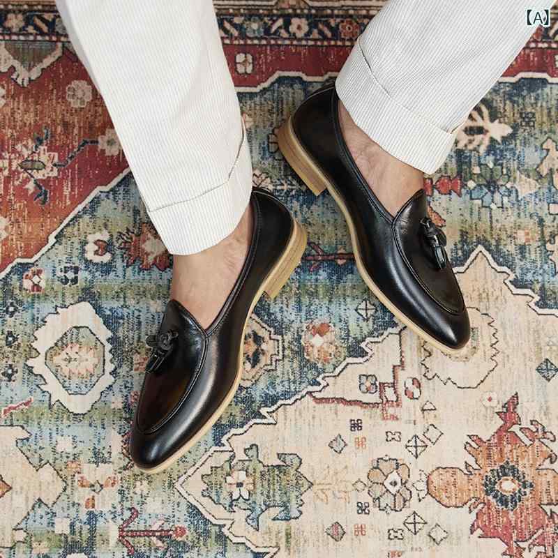 ・カテゴリ: ローファー・開口深さ: 浅口（7cm以下）・対象: 成人（18-59歳）・スタイル: ブリティッシュ・性別: 男性・柄: 無地・アッパー素材: 本革・つま先形状: ポインテッドトゥ・ヒール高さ: 低ヒール（1-3cm）・機能:...