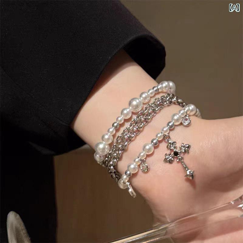 ・カテゴリ: ブレスレット・対象: レディース・スタイル: 甘辛ミックス・スタイル分類: 個性派トレンド・主な素材: 合金・加工方法: 電鍍・: 幾何学模様・流行要素: 十字架・流行要素カテゴリ: 形状・パターン・用途: 記念品