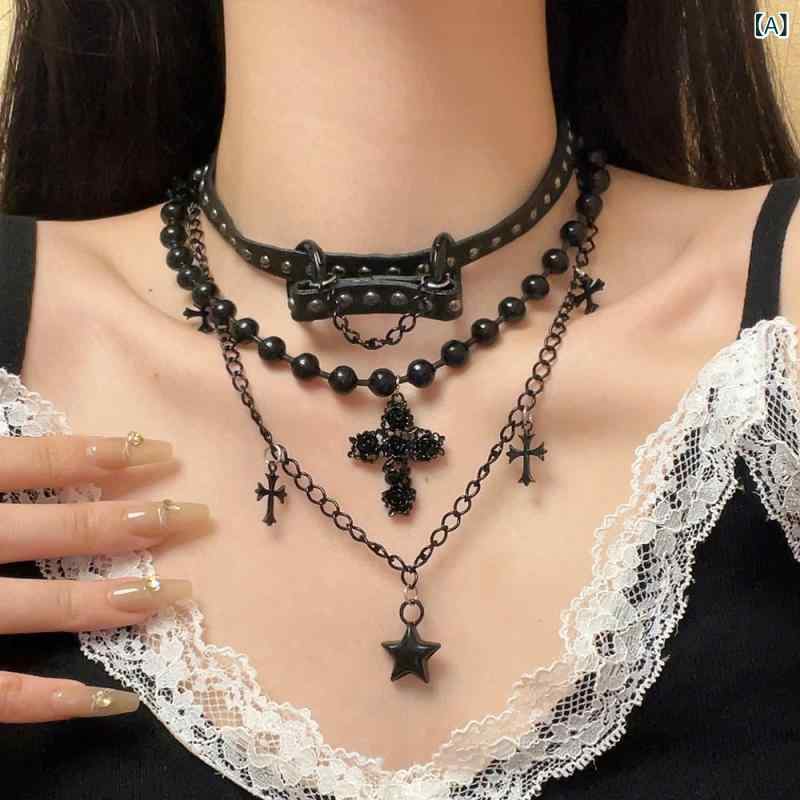 ・カテゴリ: ネックレス・主な素材: 合金・加工: 電鍍・モチーフ: 幾何学・チェーンタイプ: 通常チェーン・層数: 多層・ペンダント素材: 合金・首回り: 41cm～50cm・流行要素: 十字架・スタイル: 甘辛ミックス・重さ: 約61g...