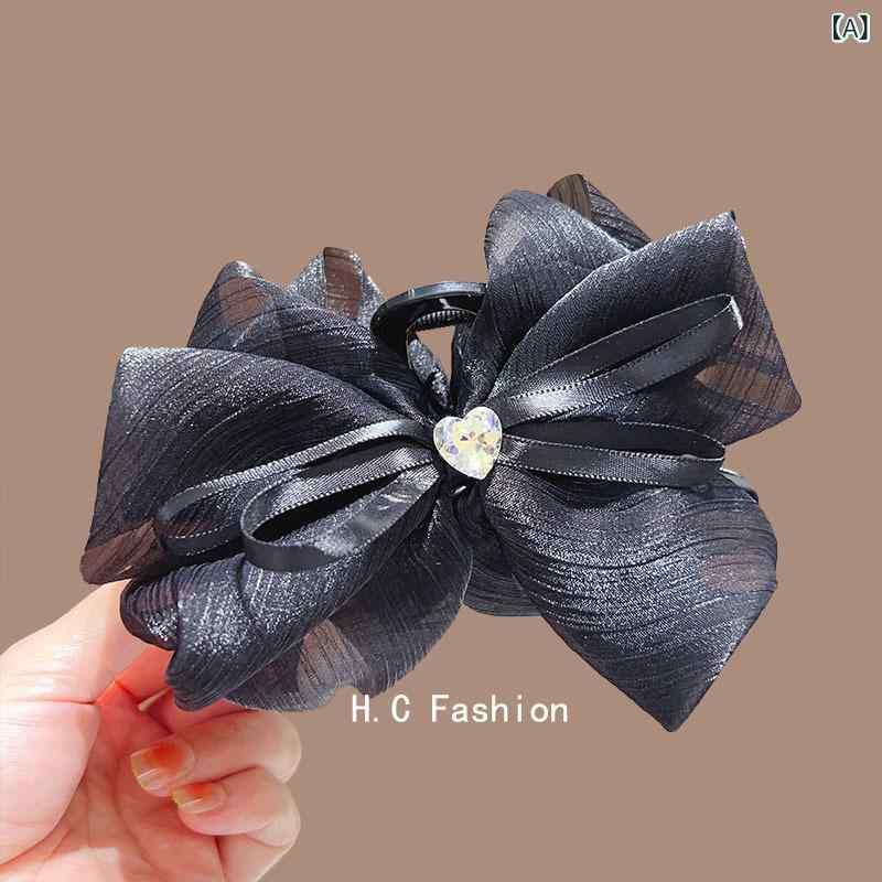 ・素材: 布・: 蝶結び・加工: 手作り・ヘアアクセ種類: バンスクリップ・カラー: ブラック、ホワイト・スタイル: 汎用性・スタイル分類: ファッション通勤・カテゴリ: ヘアアクセサリー・対象: 女性・トレンド要素分類: 形状・パターン