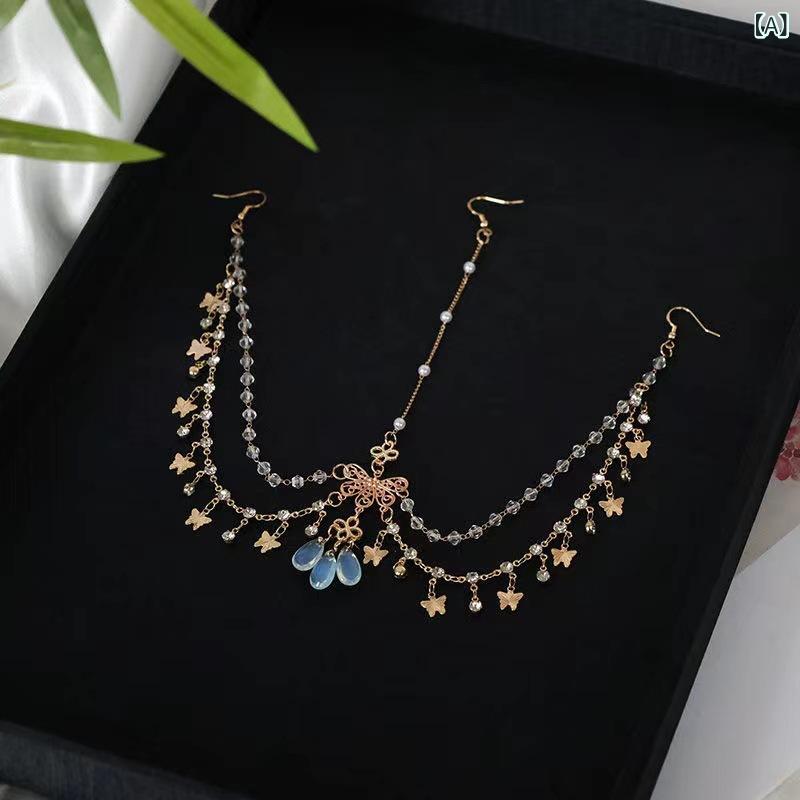 ・主な素材: 合金・スタイル: レトロクラシック・要素: 蝶、星・カテゴリ: 額飾り・加工: 手作り・カラー展開: ブルー、レッド