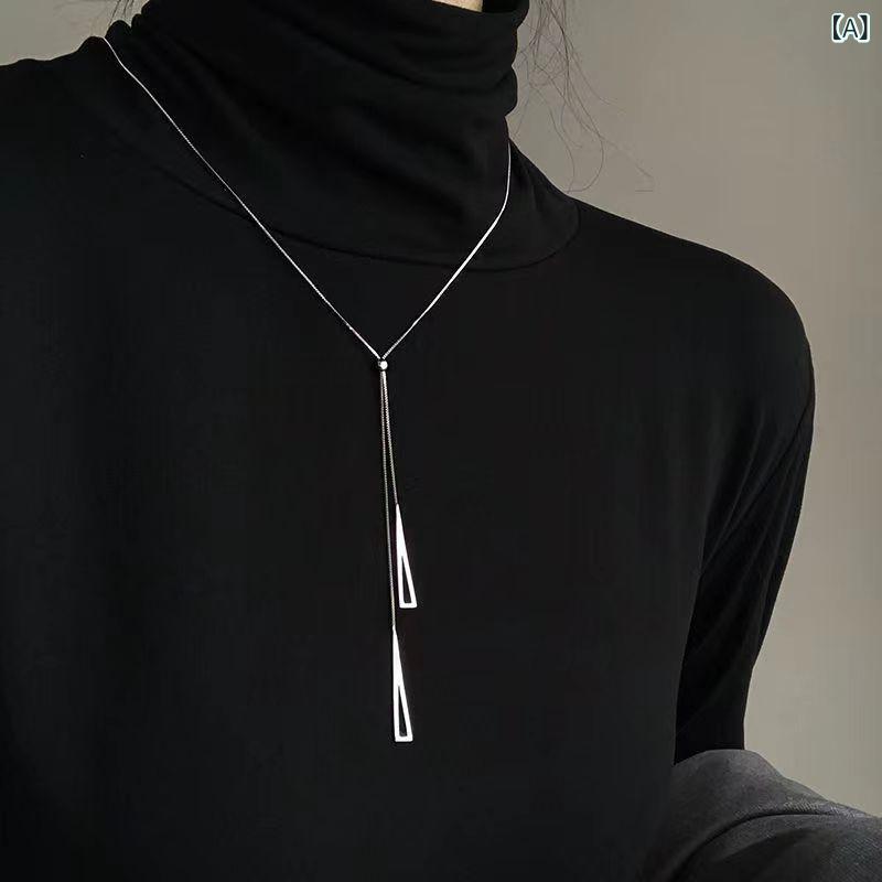 ・スタイル: 軽奢風・主な素材: 合金・加工方法: 電鍍・カテゴリ: ネックレス・対象: 女性用・: 幾何学・チェーンスタイル: クロスチェーン・延長チェーン: 10cm以下・ペンダント素材: チタン鋼・周囲長: 51cm～80cm・カラー...