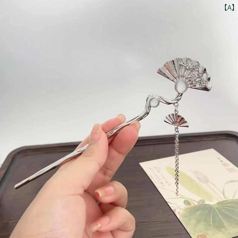・素材: 合金・スタイル: 和風・形状: 幾何学・加工: 電鍍・おすすめ用途: 旅行記念・: フリンジ扇子簪・流行要素: 扇子・カテゴリ: 頭飾り