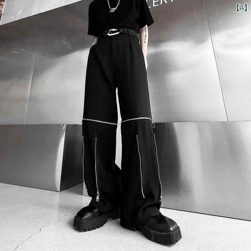 ・カテゴリ: カジュアルパンツ・スタイル: ストリート・: ベーシック・パンツシルエット: ルーズフィット・丈: フルレングス・ウエスト: ミドルウエスト・フロント: ジッパーフライ・厚さ: 標準・柄: 無地・生地: 化学繊維混紡・主な素材...