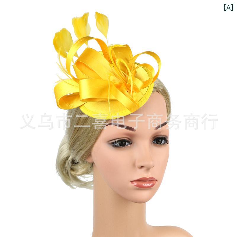 ・カテゴリ: ヘッドアクセサリー・スタイル: レディース・主な素材: サテン、羽・ヘアクリップ種類: ダックビルクリップ・製造方法: ハンドメイド・カラー展開: イエロー、レッド、パープル、グリーン、ブラック、ダークネイビー、シャンパン、シ...