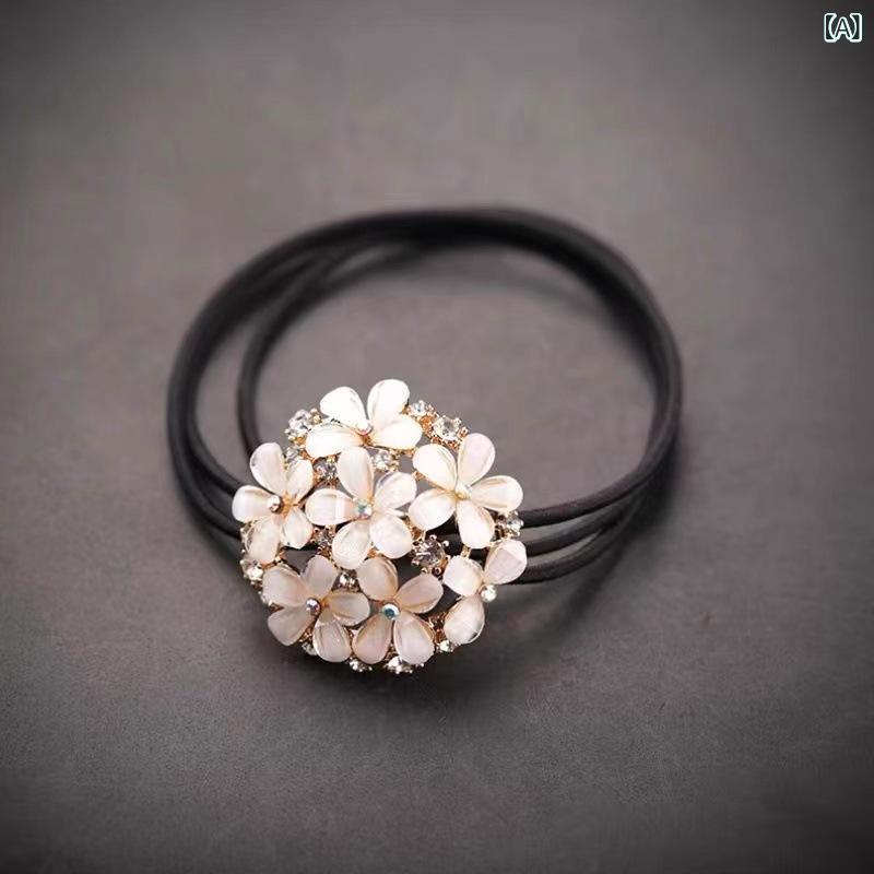 ・カテゴリ: ヘアゴム・加工技術: 琉璃象嵌・柄: 花柄・スタイル: 韓国・特徴: 高弾力・テイスト: 清新甘め