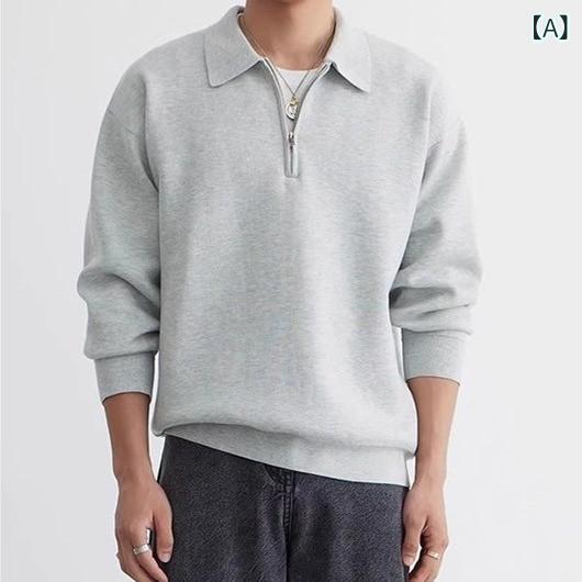 ・カテゴリ: ニット・スタイル: プルオーバー・フィット: ルーズフィット・ネックライン: 折り襟・袖丈: 長袖・厚さ: 厚手・テイスト: 韓国ファッション・詳細: ジップ・主な素材: ポリエステル95.5%・着用シーン: デイリー・カラー...