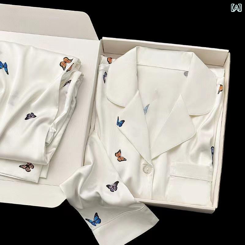 ・カテゴリ: パジャマ・柄: プリント・厚さ: 薄手・袖丈: 長袖・パンツ丈: ロング丈・機能: 抗菌・カラー展開: ホワイトバタフライ、ブルーバタフライ、グリーン水墨画、グレー水墨画、ブルー水墨画、シャクヤク、白ウサギ、流光グリーン、流砂...