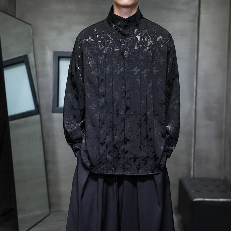 ・カテゴリ: シャツ・スタイル: 中国風・対象性別: メンズ・タイプ: 開襟シャツ・フィット: ルーズフィット・ネックライン: スタンドカラー・袖丈: 長袖・厚さ: 普通・着用シーン: カジュアル・カラー展開: ブラック・サイズ展開: M、...