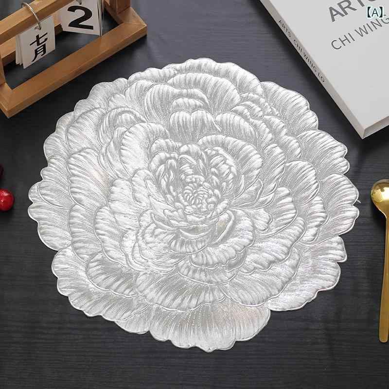 ・素材: PVC・柄: 菊、蓮、牡丹・形状: 不規則形・スタイル: モダンシンプル・カラー展開: シルバー、ゴールド・サイズ: 約38cm