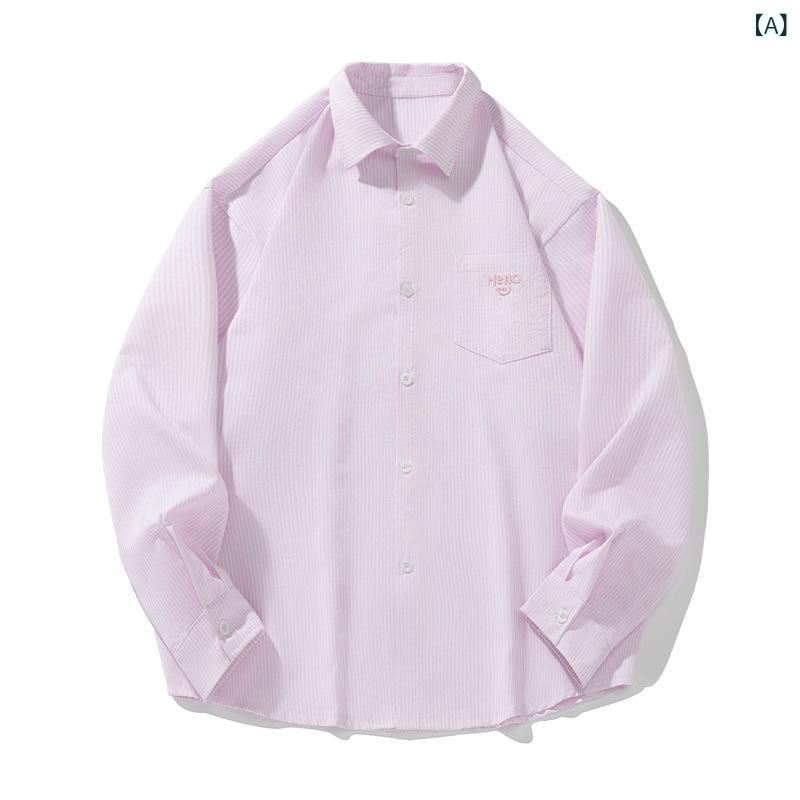 ・カテゴリ: シャツ・スタイル: 香港風・主な素材: ポリエステル81.4%、レーヨン18.6%・: 開襟・シルエット: ゆったり・ネックライン: ターンカラー・袖丈: 長袖・柄: ストライプ・厚さ: 普通・詳細: 切り替え・シーン: カジ...