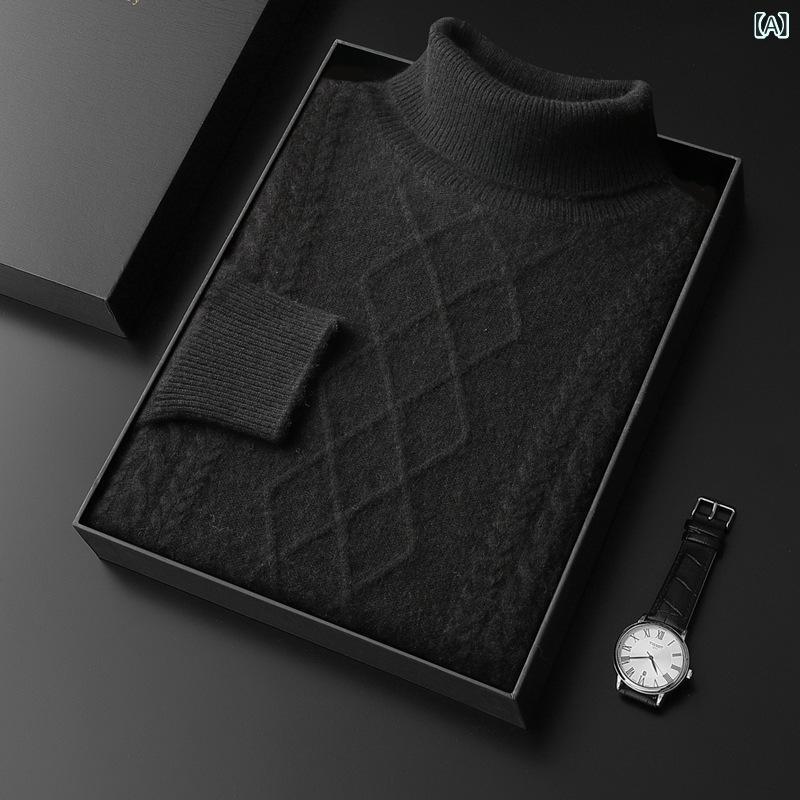 ・カテゴリ: カシミヤセーター・スタイル: プルオーバー・フィット: ルーズ・ネックライン: ハイネック・袖丈: 長袖・厚さ: 厚手・柄: 無地・テイスト: シンプル・主な素材: カシミヤ30-35%、ウール65%・糸の太さ: 普通・加工:...