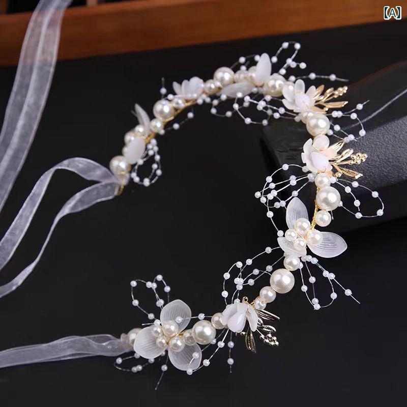・カテゴリ: ヘアアクセサリー・対象: 子供・テイスト: スイート・: 花柄・主な素材: クリスタル・種類: ヘアバンド、ヘアタイ・カラー展開: ホワイト、ブルー、ピンク、フェアリーピンク、パープル