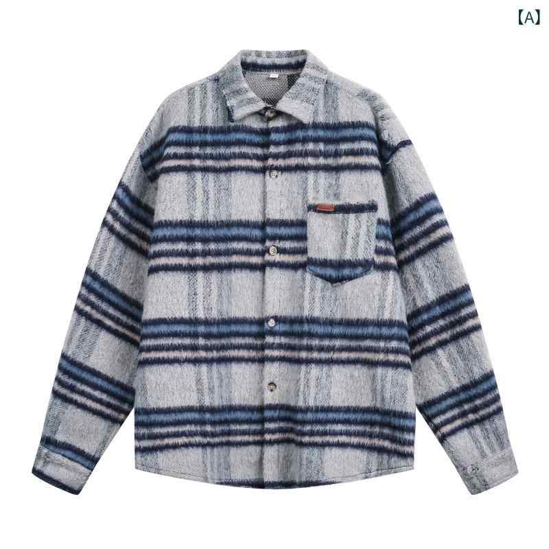 ・カテゴリ: シャツ・スタイル: ストリートカジュアル・タイプ: 開襟シャツ・フィット: ルーズフィット・ネックライン: オープンカラー・袖丈: 長袖・柄: チェック・主な素材: ポリエステル65.7%、アクリル10.1%、ビスコース10%...