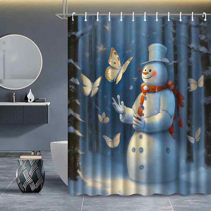 ・カテゴリ: シャワーカーテン・主な素材: ポリエステル・スタイル: アメリカン・柄: クリスマス、雪だるま・サイズ: 90x180cm, 120x180cm, 150x180cm, 180x180cm, 180x200cm・機能: 防水、...
