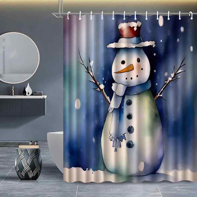 ・主な素材: ポリエステル・スタイル: アメリカン・柄: クリスマス、雪だるま・サイズ展開: 90x180cm、120x180cm、150x180cm、180x180cm、180x200cm・カテゴリ: 穴あけ不要防水シャワーカーテン