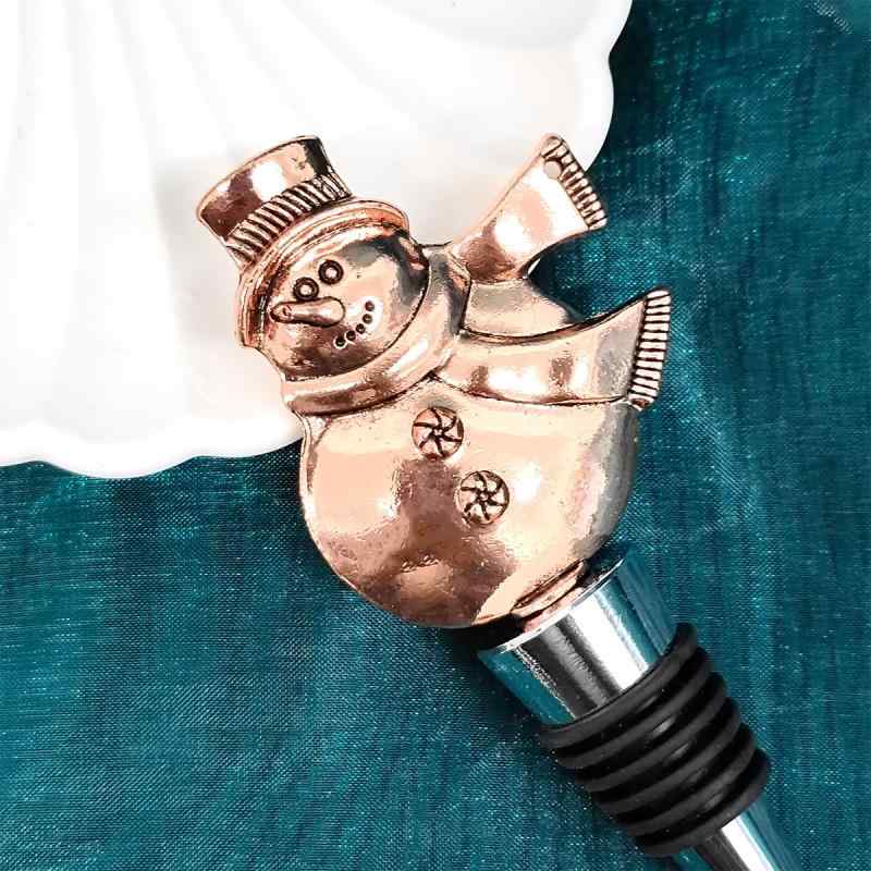 2個セット・カテゴリ: ワイン栓・スタイル: モダンシンプル、新中式・仕様: ローズゴールド雪だるまワイン栓（アルミニウム合金下部）