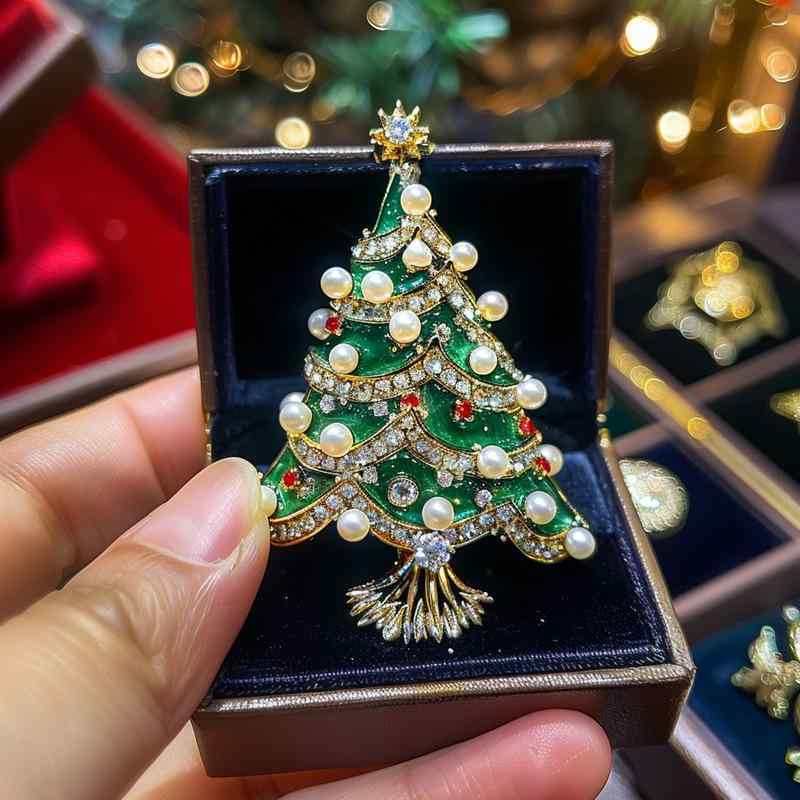 ・カテゴリ: ブローチ・主な素材: 銅・加工: 電鍍・柄: クリスマスツリー・用途: 記念、装飾、ギフト・スタイル: オリジナルデザイン・対象: レディース