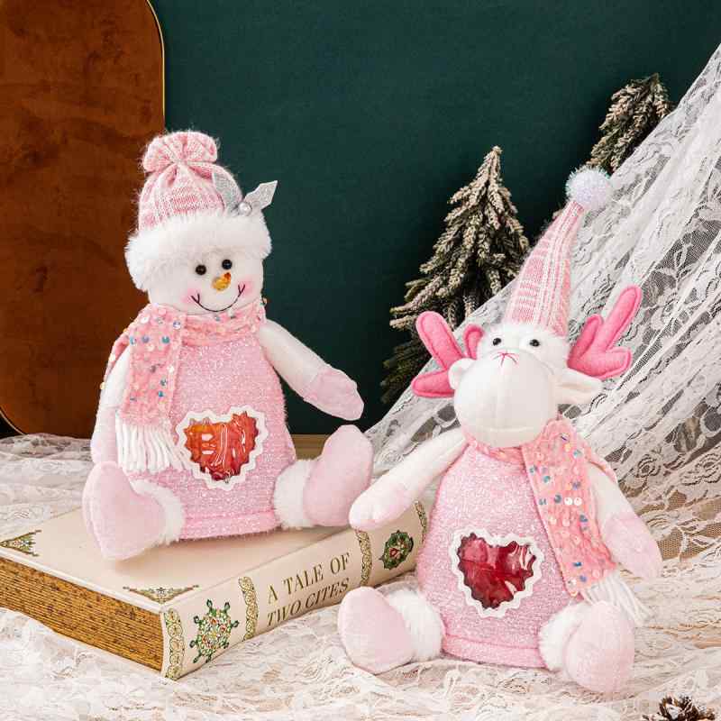 ・素材: ポリエステル・カラー展開: ピンクハートアップルバッグ - 老人、ピンクハートアップルバッグ - 雪だるま・スタイル: 田園、カートゥーン、欧風、アメリカン、東南アジア風、二次元、軽奢・適用イベント: クリスマス