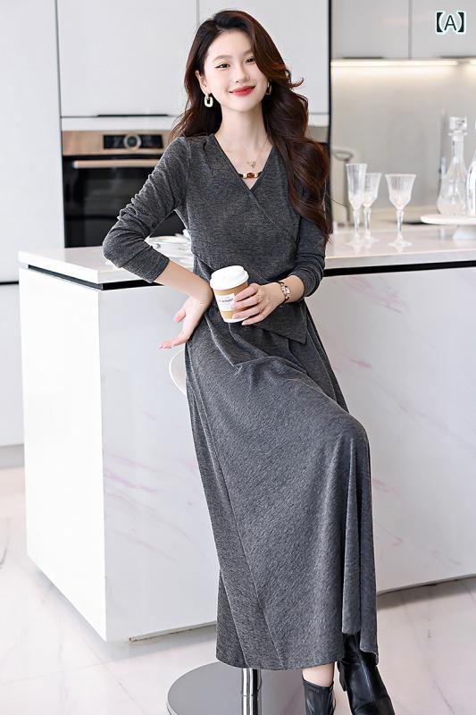 ・カテゴリ: ワンピース・スタイル: ベーシック、きれいめ、知的、エレガント・主な素材: ポリエステル95%以上・柄: 無地・セット内容: 2点セット・ネックライン: Vネック・袖丈: 長袖・袖タイプ: レギュラー袖・フロント: プルオーバ...