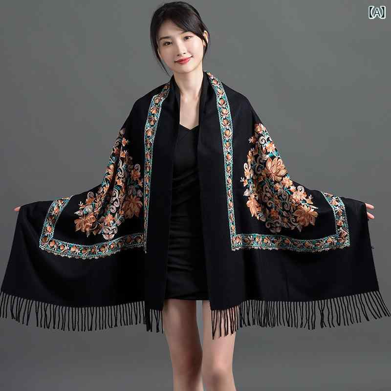 ・編み方: 経編み・機能: 保温・対応シーズン: オールシーズン・タイプ: ロング・サイズ: 約70cm x 200cm・カラー展開: 刺繡発財樹-ブラック, 刺繡発財樹-ハークリーン, 刺繡発財樹-グレー, 刺繡発財樹-ローズレッド, 刺...