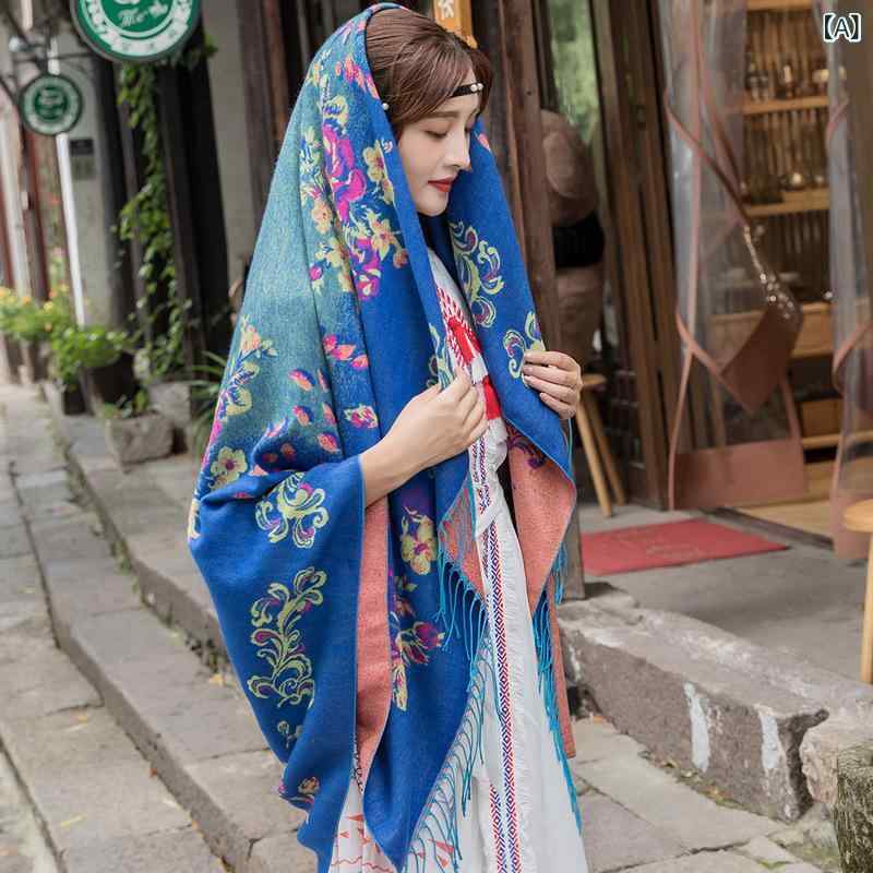 ・カテゴリ: スカーフ・織り方: 経編み・柄: トーテム、民族風、国風・機能: 保温・カラー展開: ロイヤルブルー、コバルトブルー、ローズレッド、レッド、パープル、ネイビー、ピンク・長さ: 140cm・主な素材: 綿 21-30%、ポリエス...