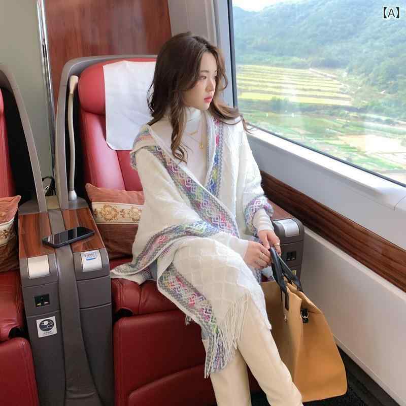 ・性別: レディース・編み方: 平織り・主な素材: アクリル、人工ウール・柄: マルチカラー・機能: 保温・加工: ジャカード・要素: フリンジ・丈: ミドル丈・幅: 100cm・スタイル: 日韓系、スウィート・カラー展開: ホワイト、レッ...