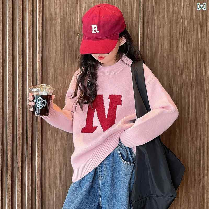 ・カテゴリ: 子供用セーター・性別: 女児・スタイル: カジュアル・対象年齢: 8歳以上 (140cm以上)・生地名: 綿混紡・主な素材: アセテート繊維・生地加工: 柔軟加工・厚さ: 厚手・糸の太さ: 粗め・ネックライン: クルーネック・...